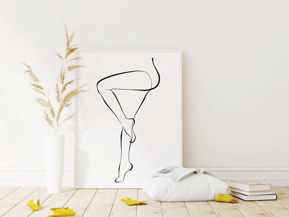 Woman Legs Line Art Print One Line Drawing Female Body - Etsy