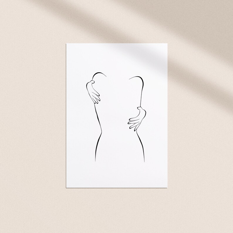 Woman Back Line Art Self Love Print Self Care Illustration - Etsy