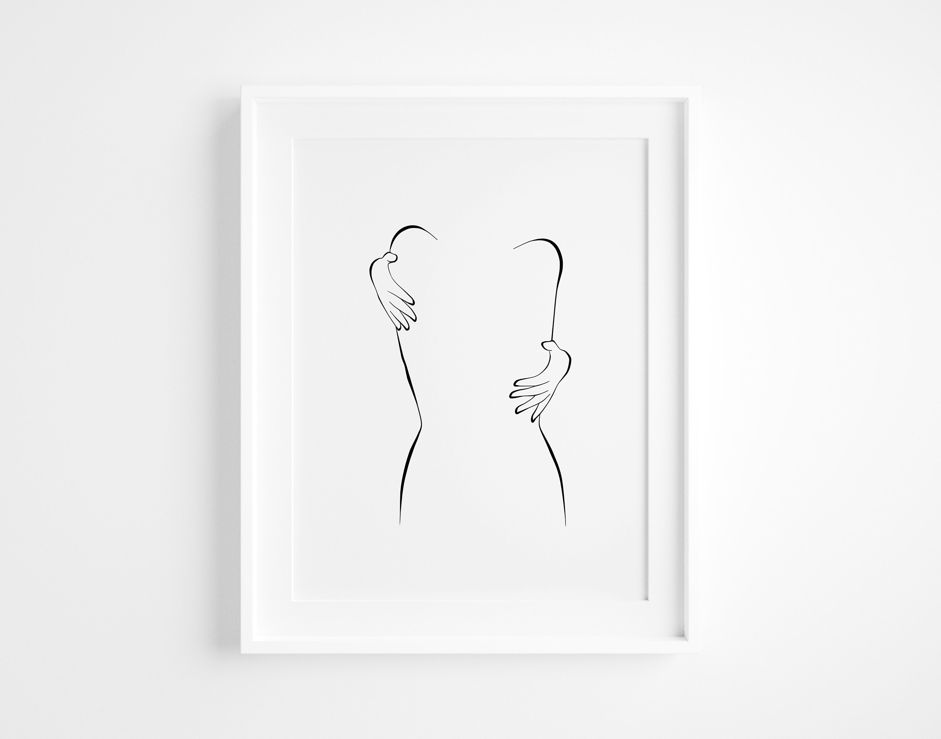 Woman Back Line Art Self Love Print Self Care Illustration - Etsy