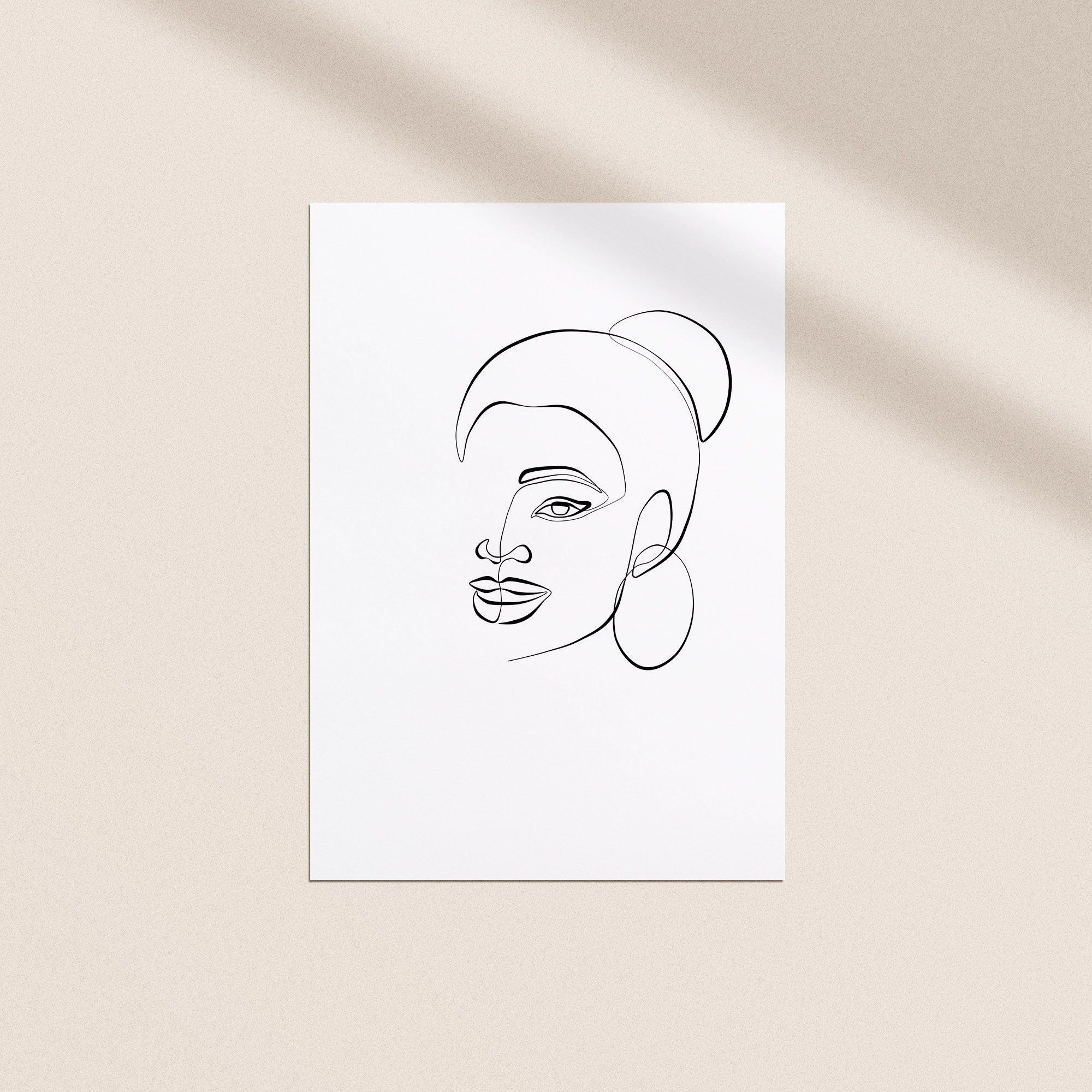 African American Face Line Art One Line Drawing Black Woman | Etsy