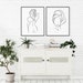 Bathroom Line Art Set of 2, Woman in Towel Art, Minimalist Bath Poster ...