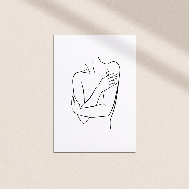 Self Love Print Line Art Breast Minimal Line Drawing Woman - Etsy