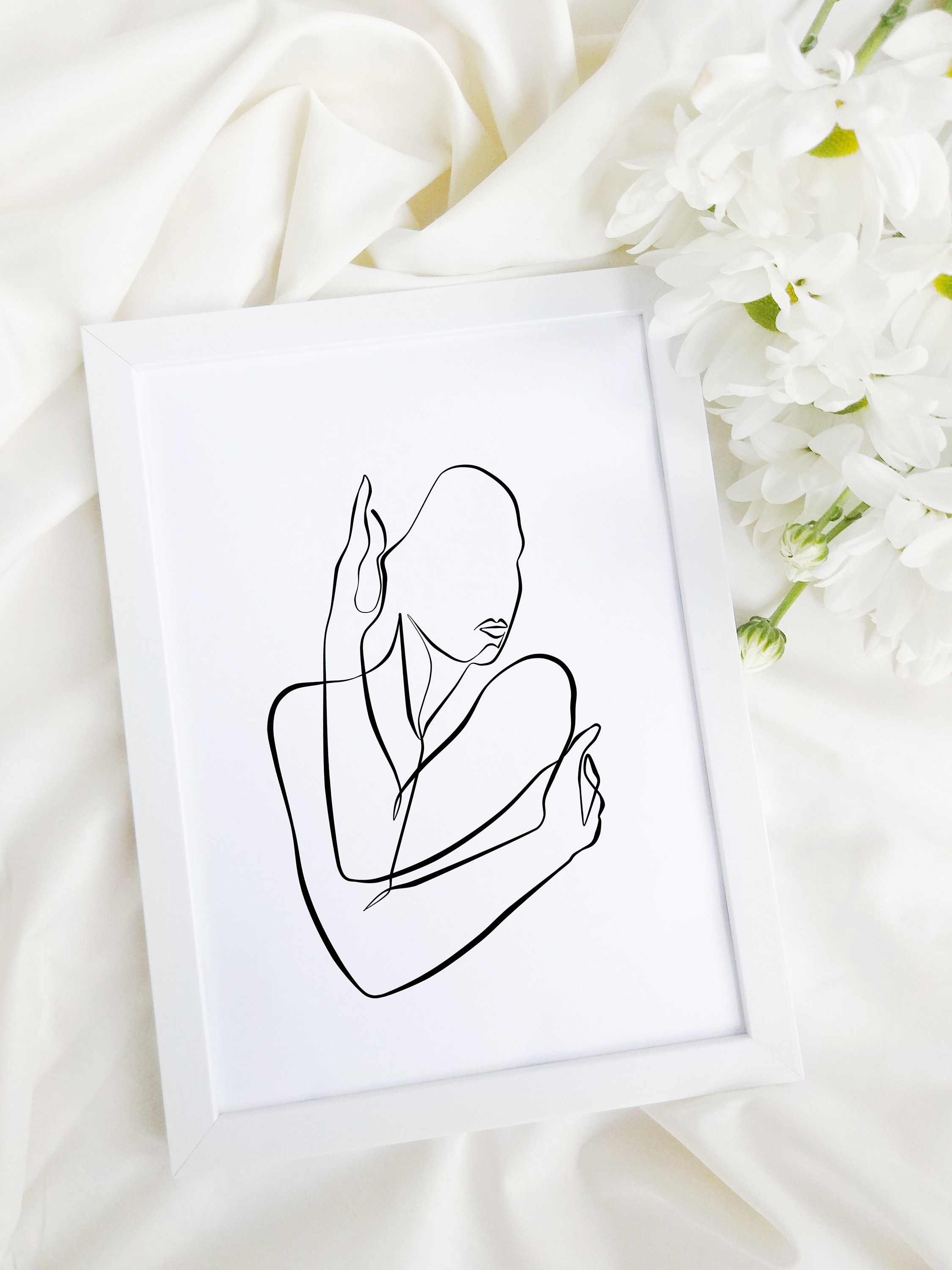 Self Love Art Print Woman One Line Drawing Feminine Poster | Etsy