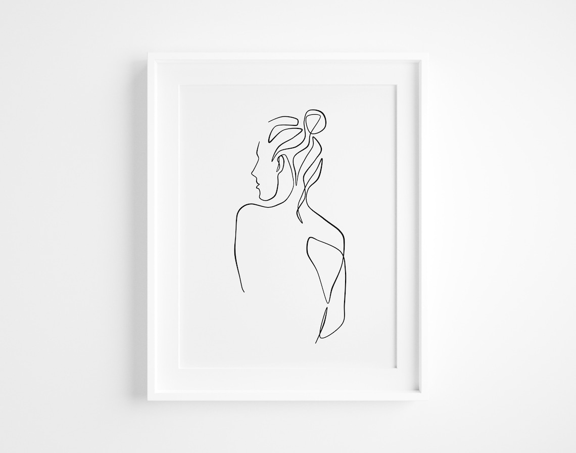 Female Back Line Art Abstract Woman Body Poster Minimalist - Etsy