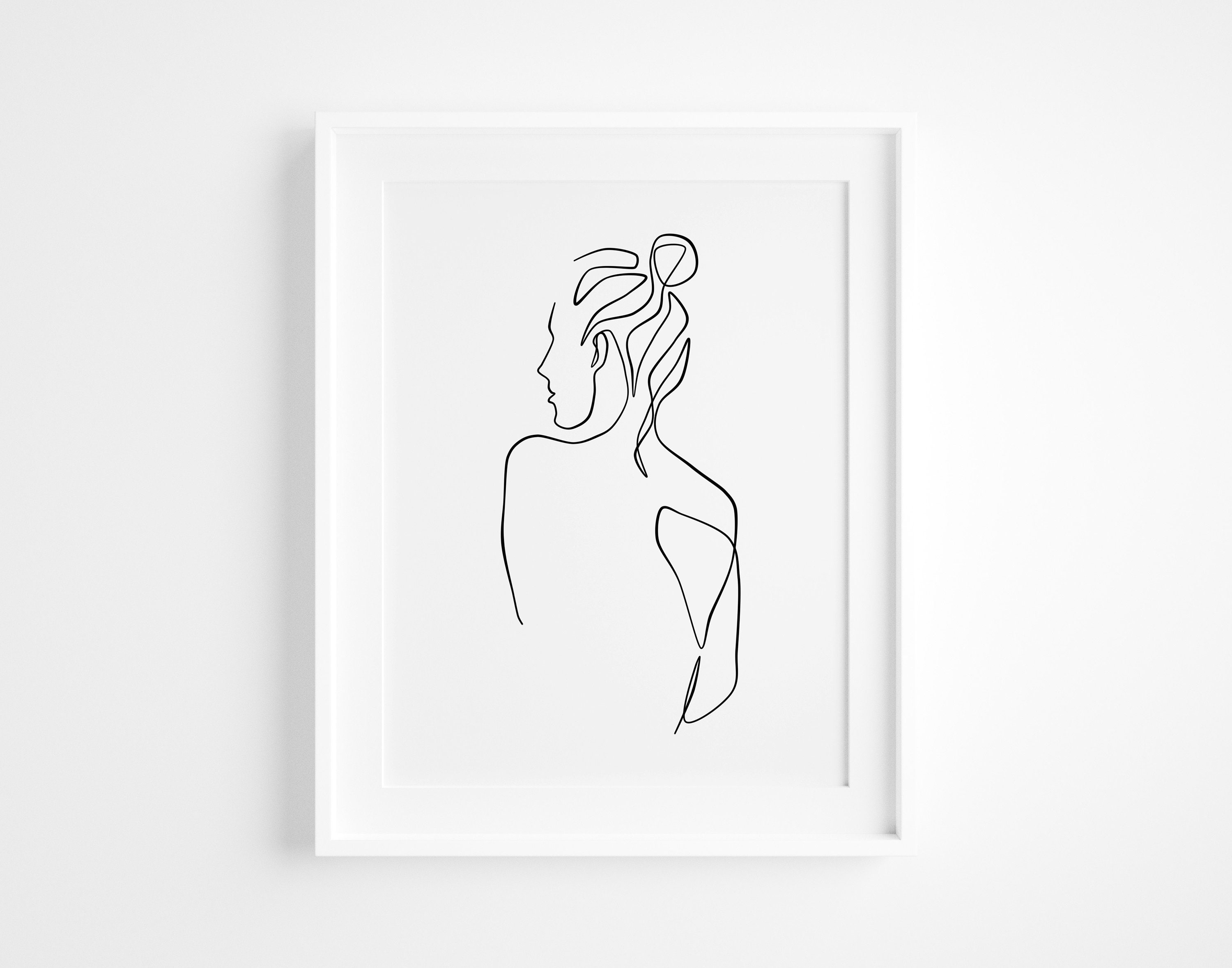 Female Back Line Art Abstract Woman Body Poster Minimalist | Etsy