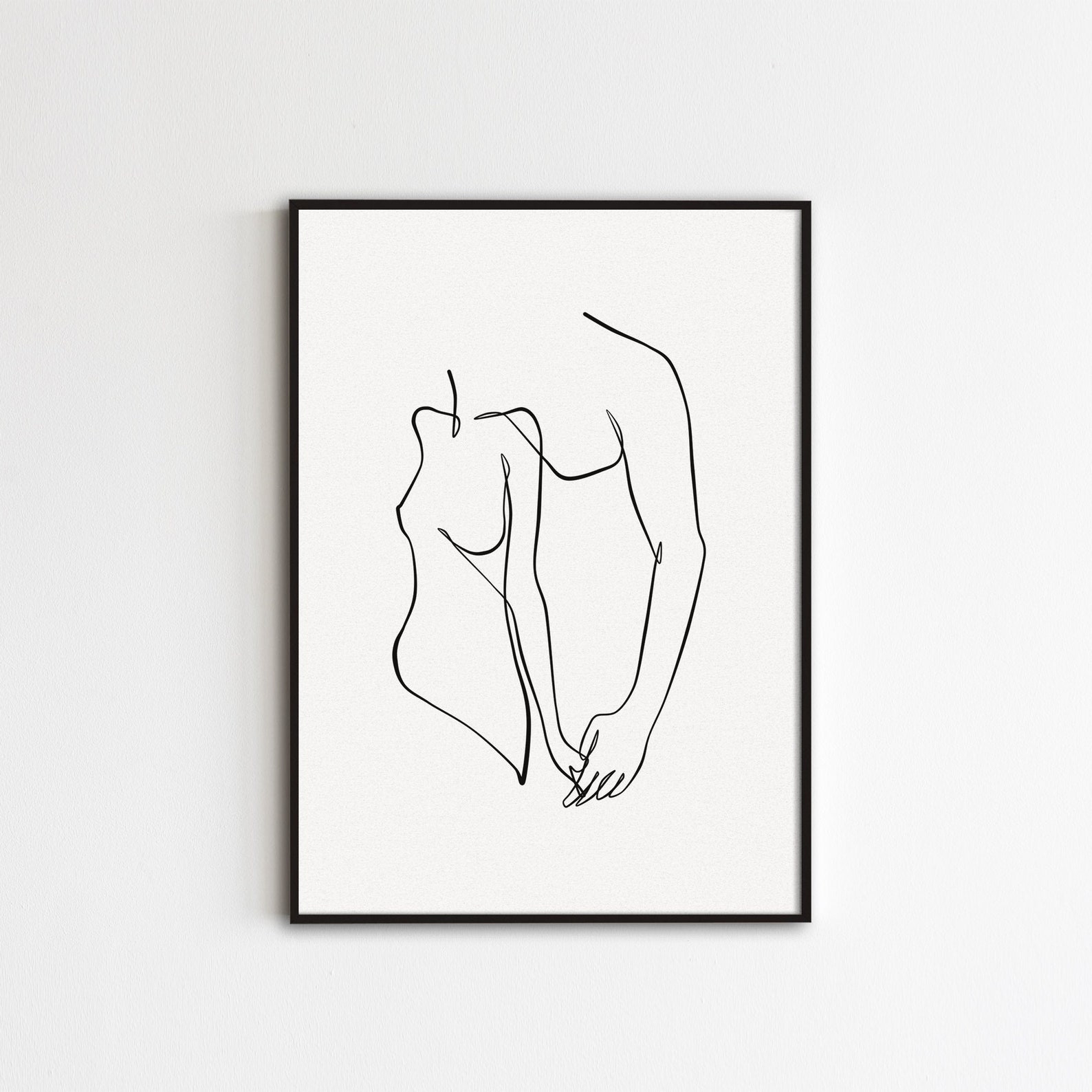 One Line Couple Art Minimalist Love Wall Art Couple Hugging - Etsy