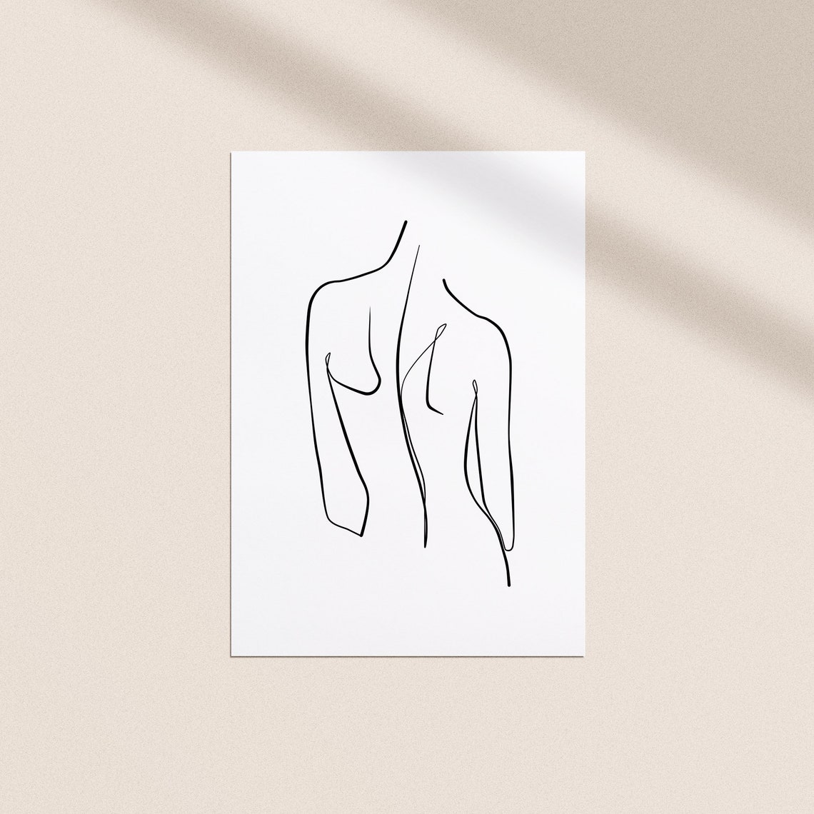 Woman Back Line Art Woman Outline Drawing Female Back Art | Etsy