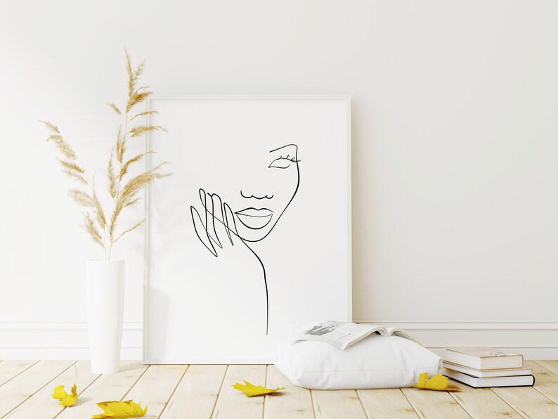 Black Woman Line Art African American Wall Art Black Girl - Etsy