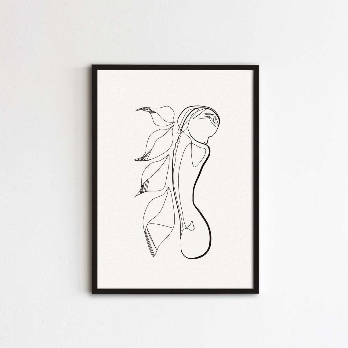 Woman Back With Flowers Line Art Minimalist Female Drawing | Etsy