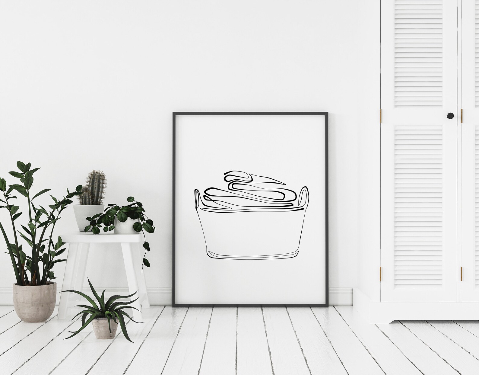 Laundry Line Art Utility Room Print One Line Drawing - Etsy