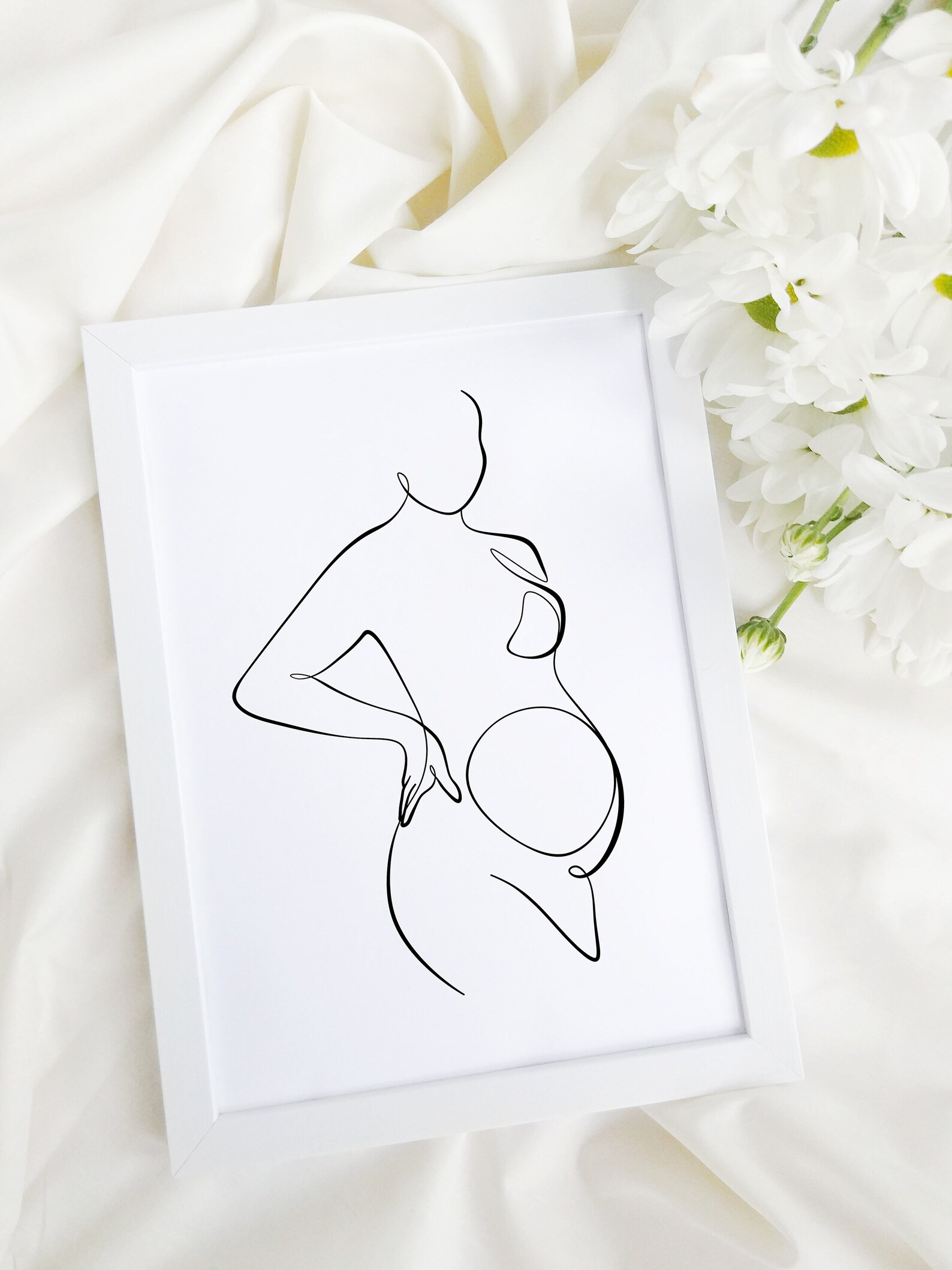 Pregnant Woman Line Art Pregnancy Line Drawing Mom and Baby - Etsy