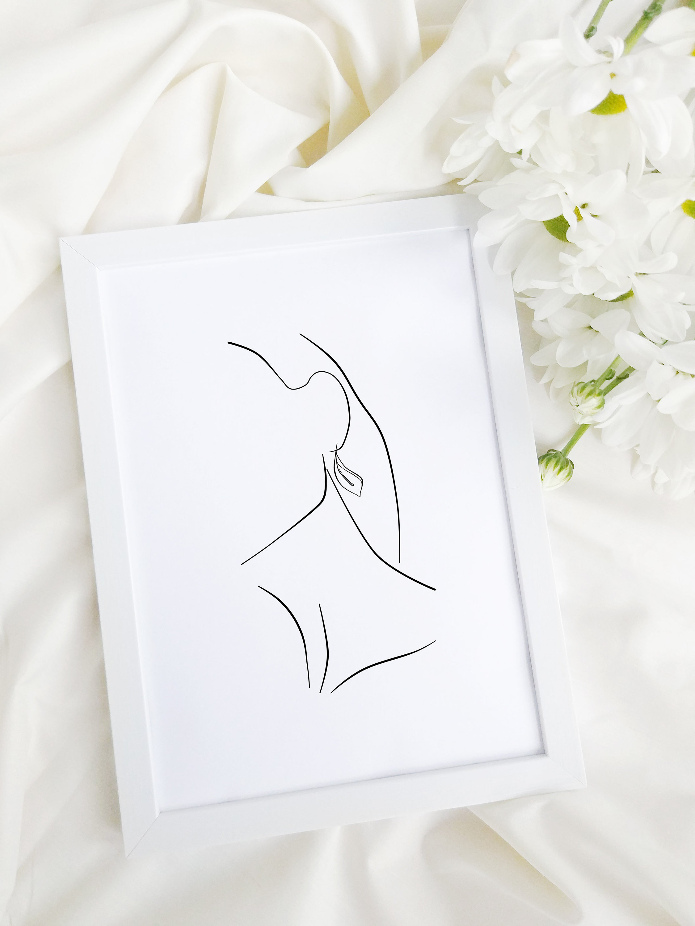 Neck Line Drawing Minimalist Woman Face Print Minimal Line - Etsy