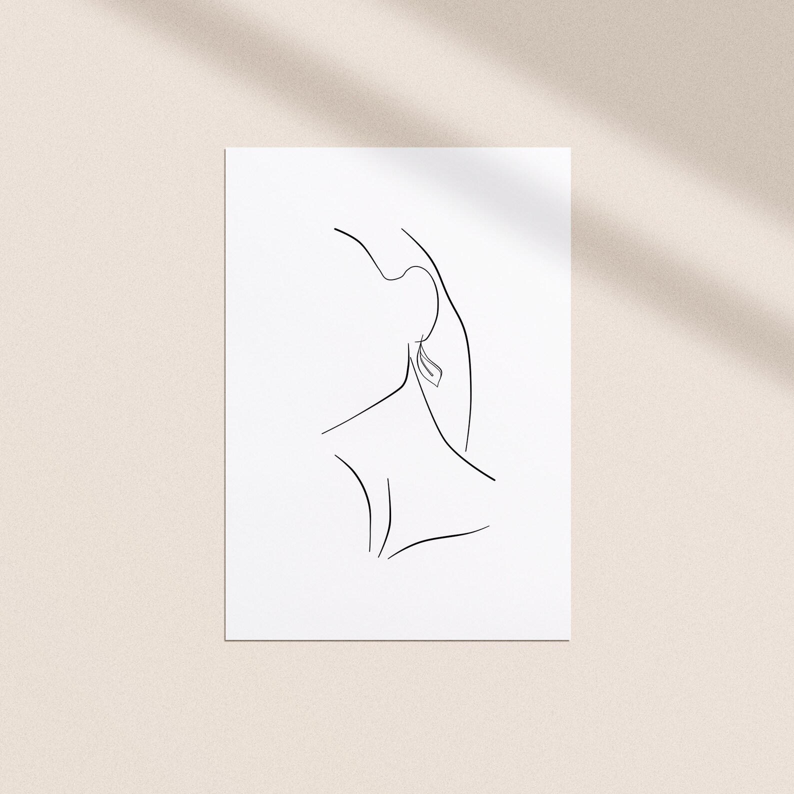 Neck Line Drawing Minimalist Woman Face Print Minimal Line - Etsy