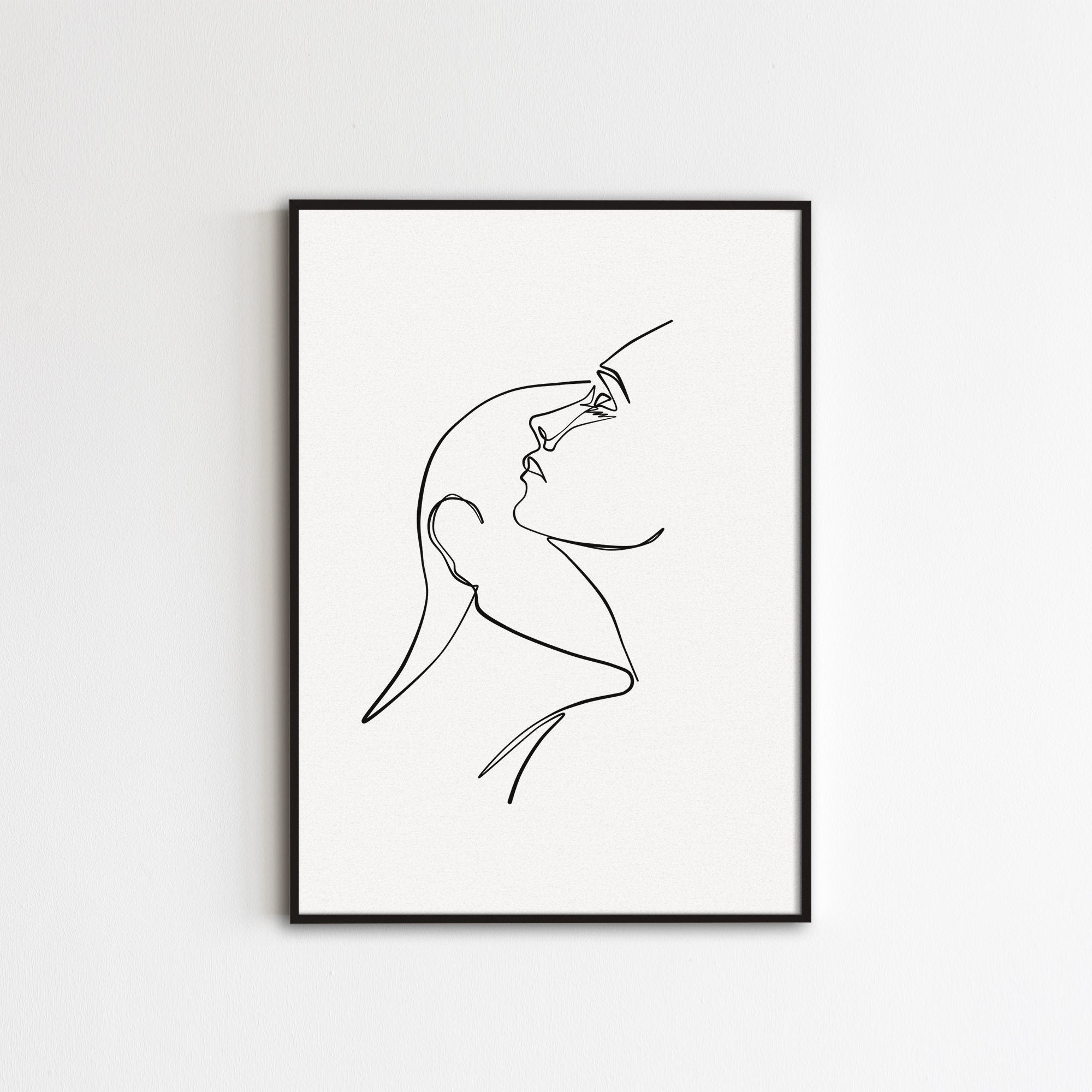 Kissing Line Art Abstract Faces Print Couple Kiss Line | Etsy