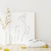 Woman Back Drawing, One Line Art Woman, Female Figure Wall Art, Single ...
