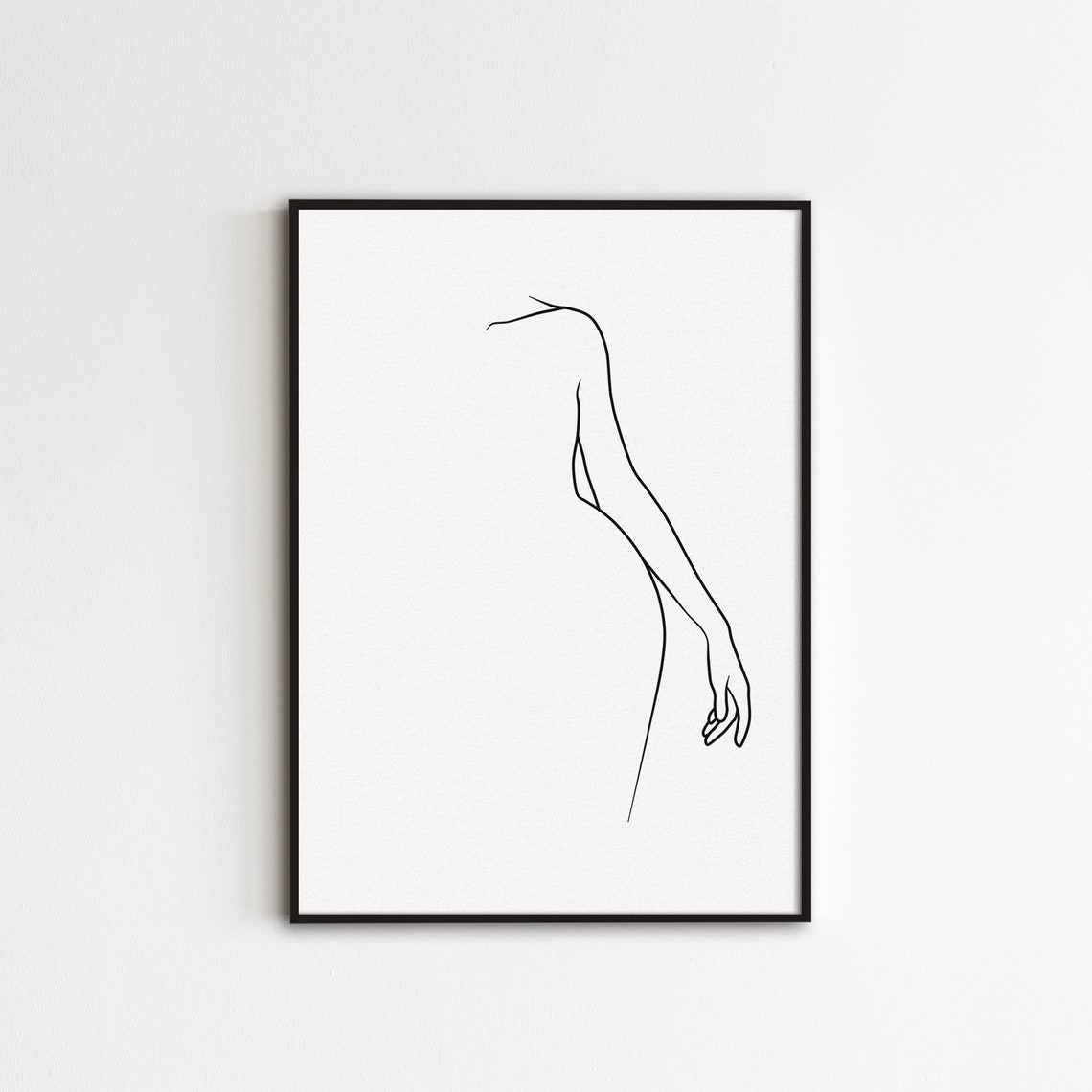 Female Line Art Print Abstract Body Print Minimalist Woman | Etsy