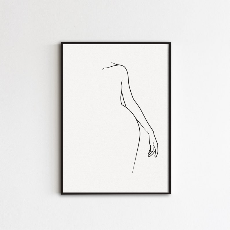 Female Line Art Print Abstract Body Print Minimalist Woman | Etsy