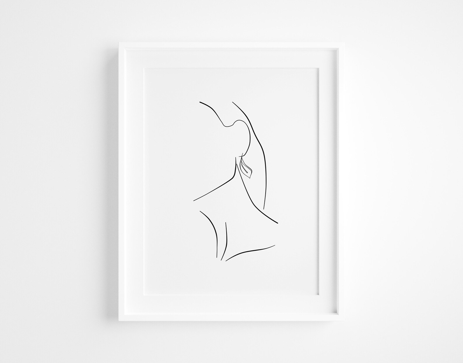 Neck Line Drawing Minimalist Woman Face Print Minimal Line - Etsy