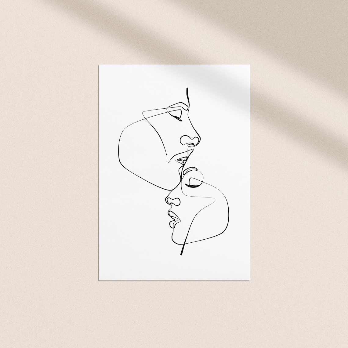 One Line Couple Art Print Abstract Faces Print Minimalist - Etsy Australia
