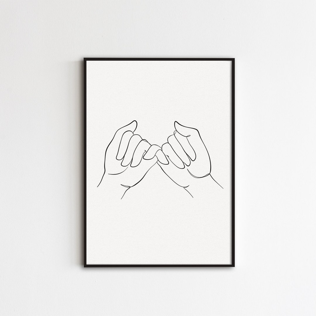 Pinky Promise Print, Pinky Swear Wall Art, Holding Hands Poster, Hands ...