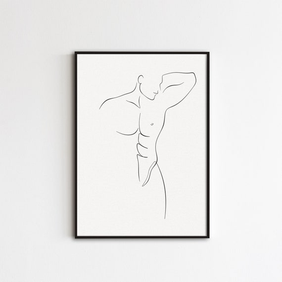 Abstract Man Line Art Print Male Body Line Drawing Male - Etsy