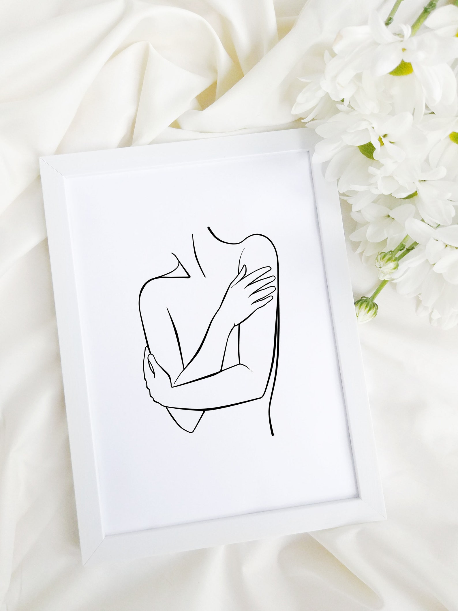 Self Love Print Line Art Breast Minimal Line Drawing Woman | Etsy
