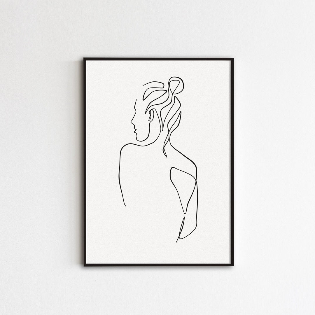 Female Back Line Art Abstract Woman Body Poster Minimalist - Etsy
