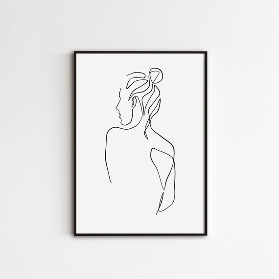 Female Back Line Art Abstract Woman Body Poster Minimalist | Etsy