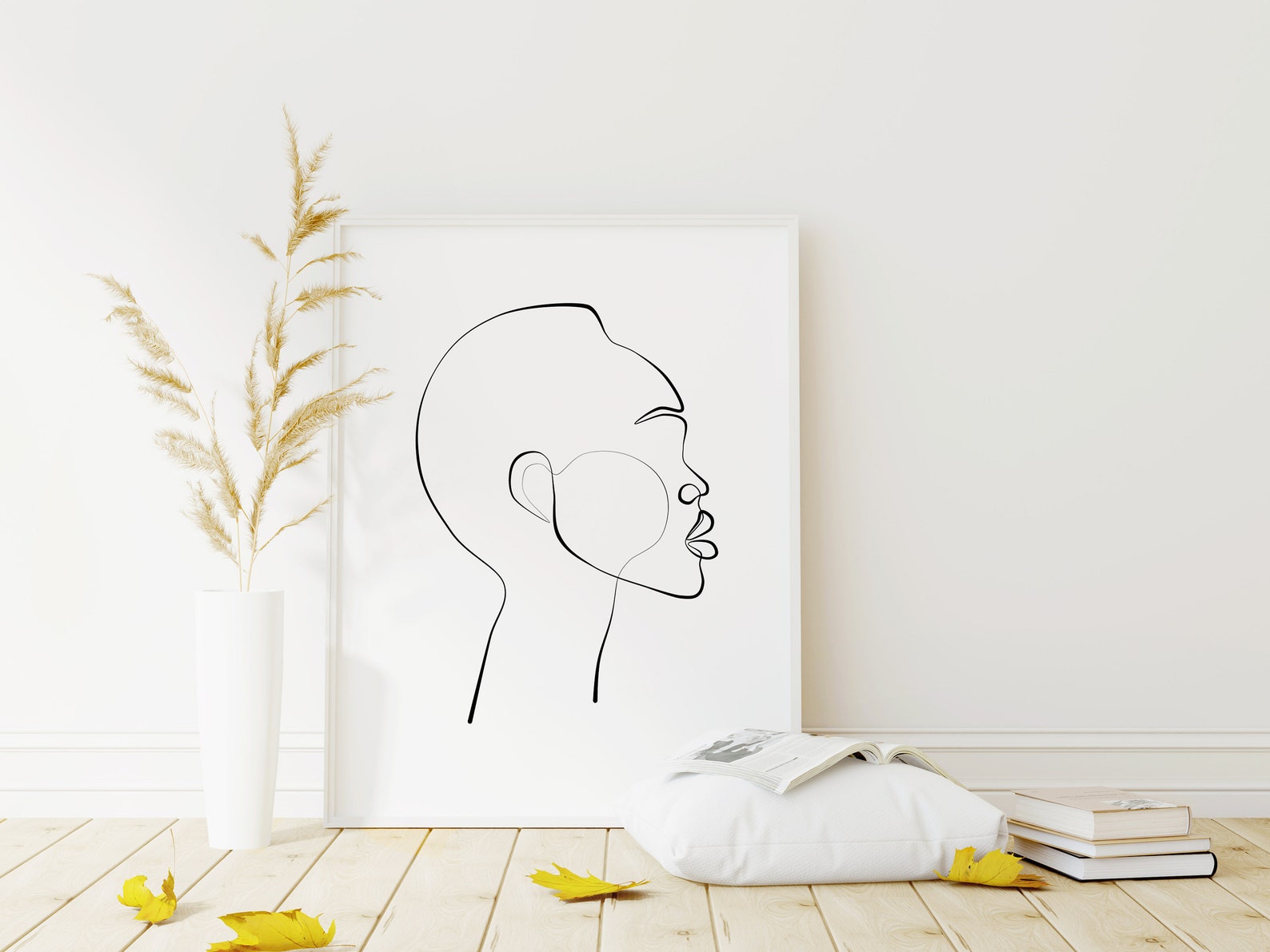 African American Line Art, Black Girl Face Outline Print, One Line Art ...