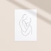 Couple Hugging Print, Hug Line Art, Abstract Couple Figure Art, Love ...