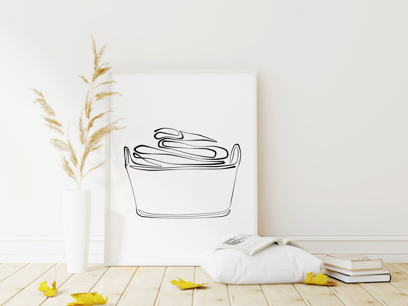 Laundry Line Art Utility Room Print One Line Drawing - Etsy