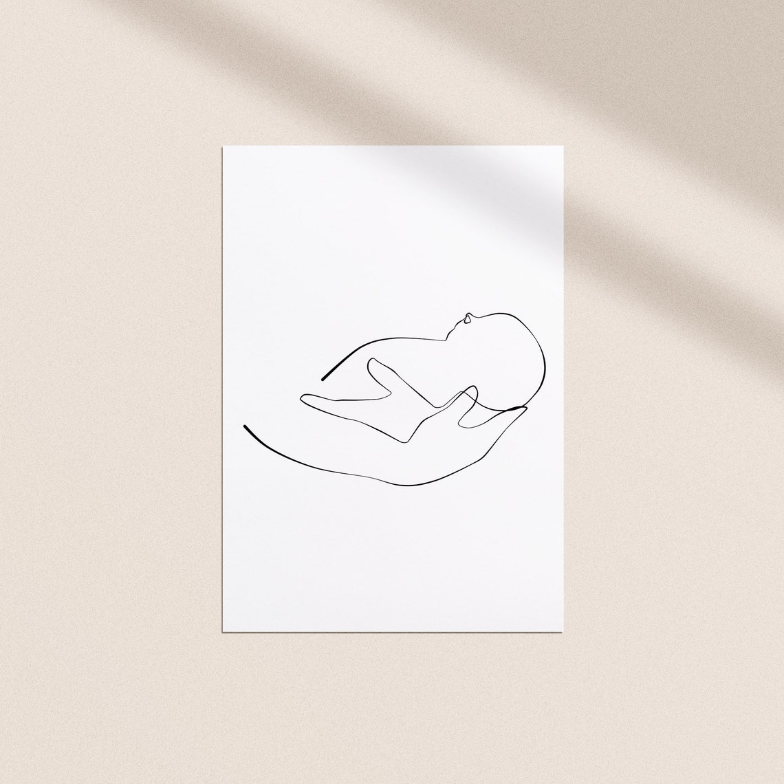 Newborn Line Art One Line Drawing Baby Abstract Hands Print - Etsy