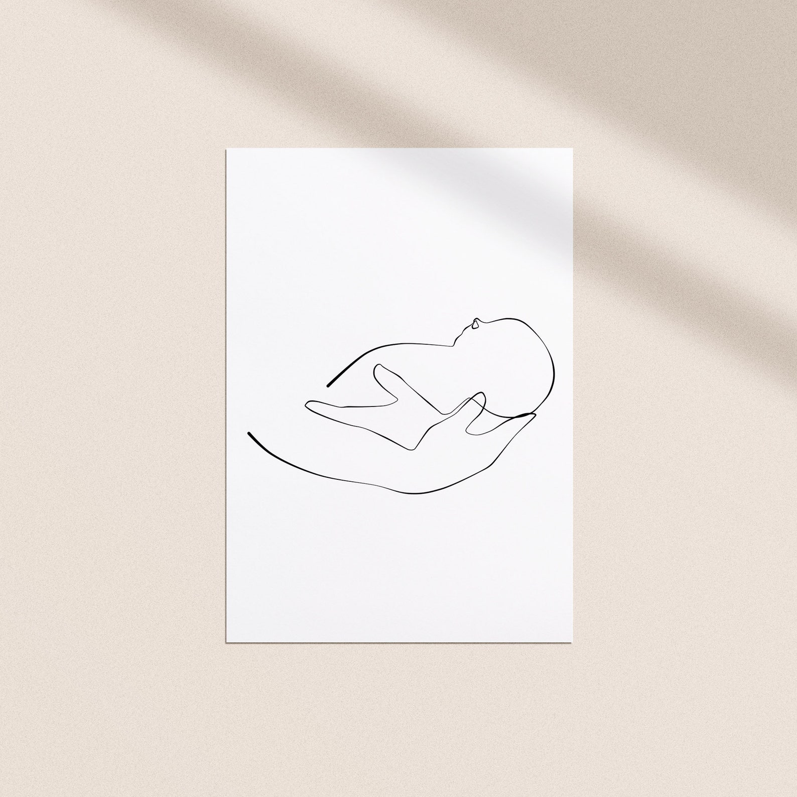 Newborn Line Art One Line Drawing Baby Abstract Hands Print - Etsy ...