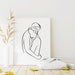 Couple Line Drawing, Relationship Art, Hug Art, Embrace Print, Couple ...