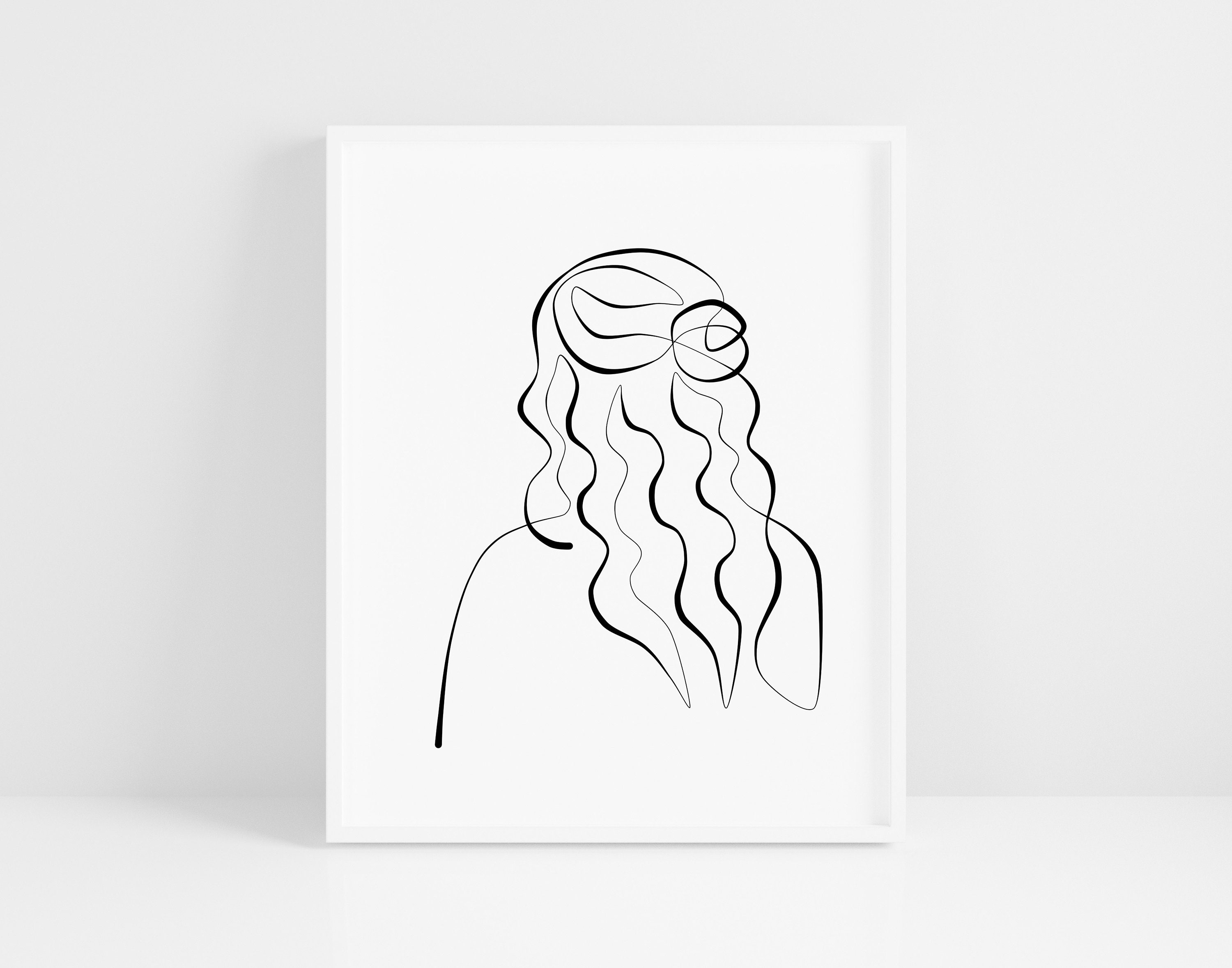 Woman Back Line Art Print Feminine Drawing Female Figure | Etsy