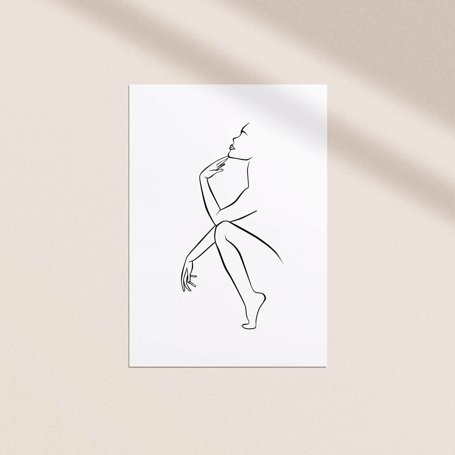 Woman Body Line Art Minimalist Figure Art Abstract Female - Etsy