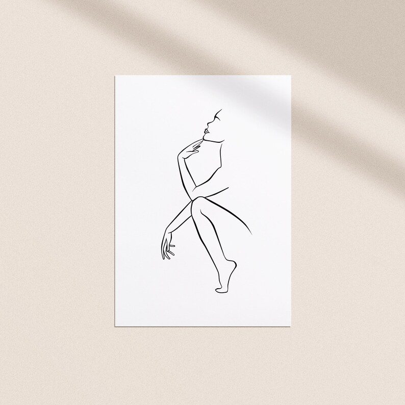 Woman Body Line Art Minimalist Figure Art Abstract Female - Etsy