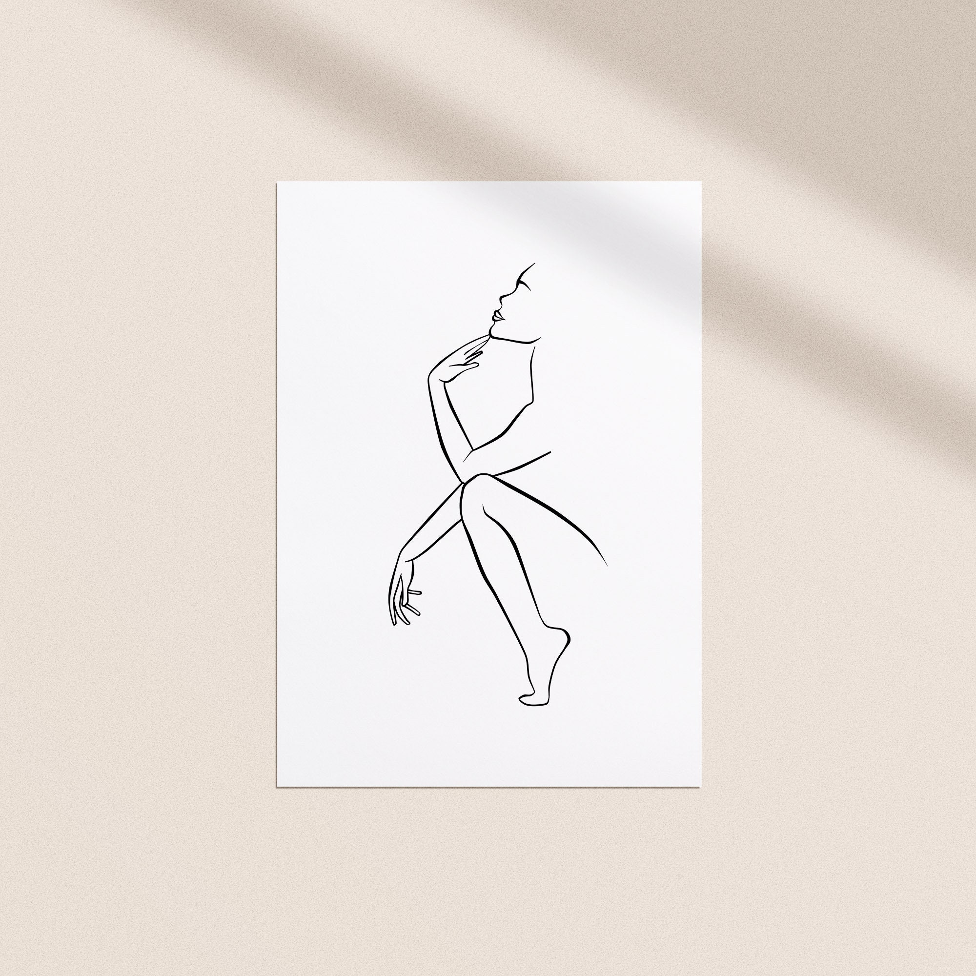 Woman Body Line Art Minimalist Figure Art Abstract Female | Etsy