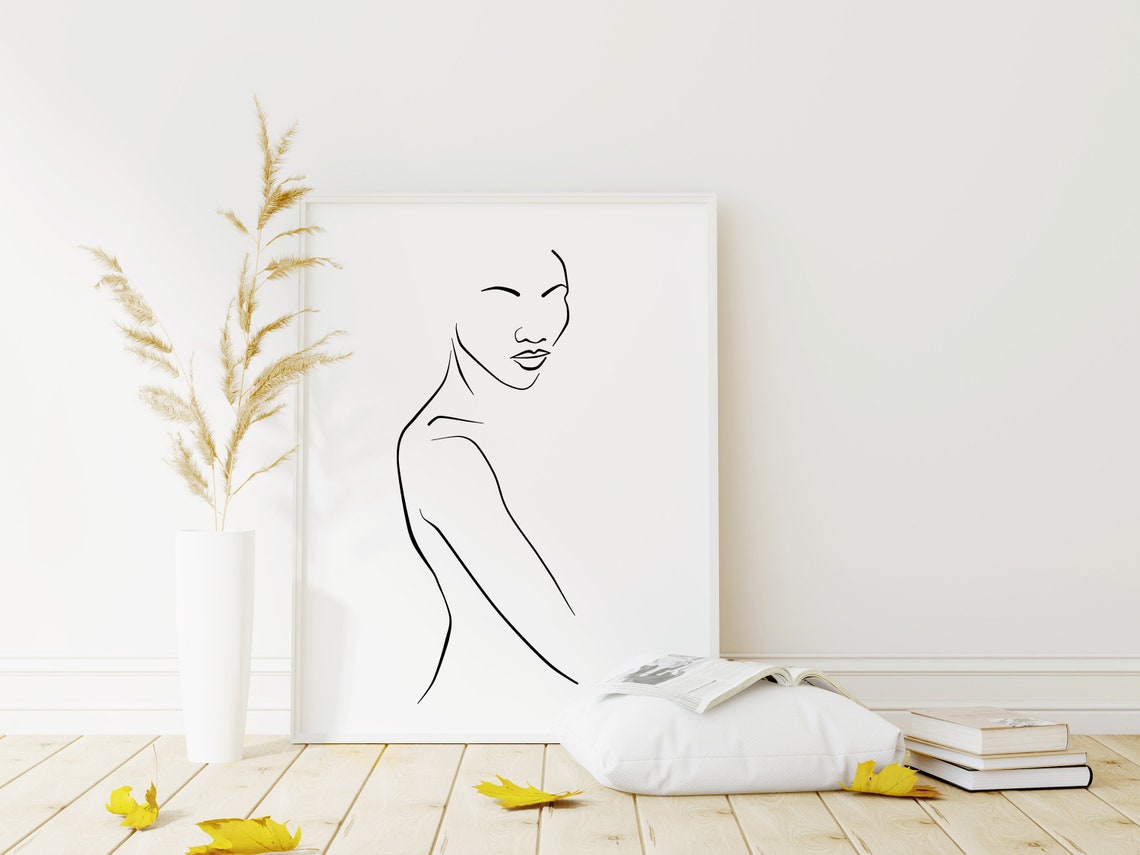 African American Line Art Abstract Black Woman Art - Etsy