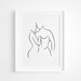 Couple Line Art Print Abstract Couple Hugging Print Man and - Etsy