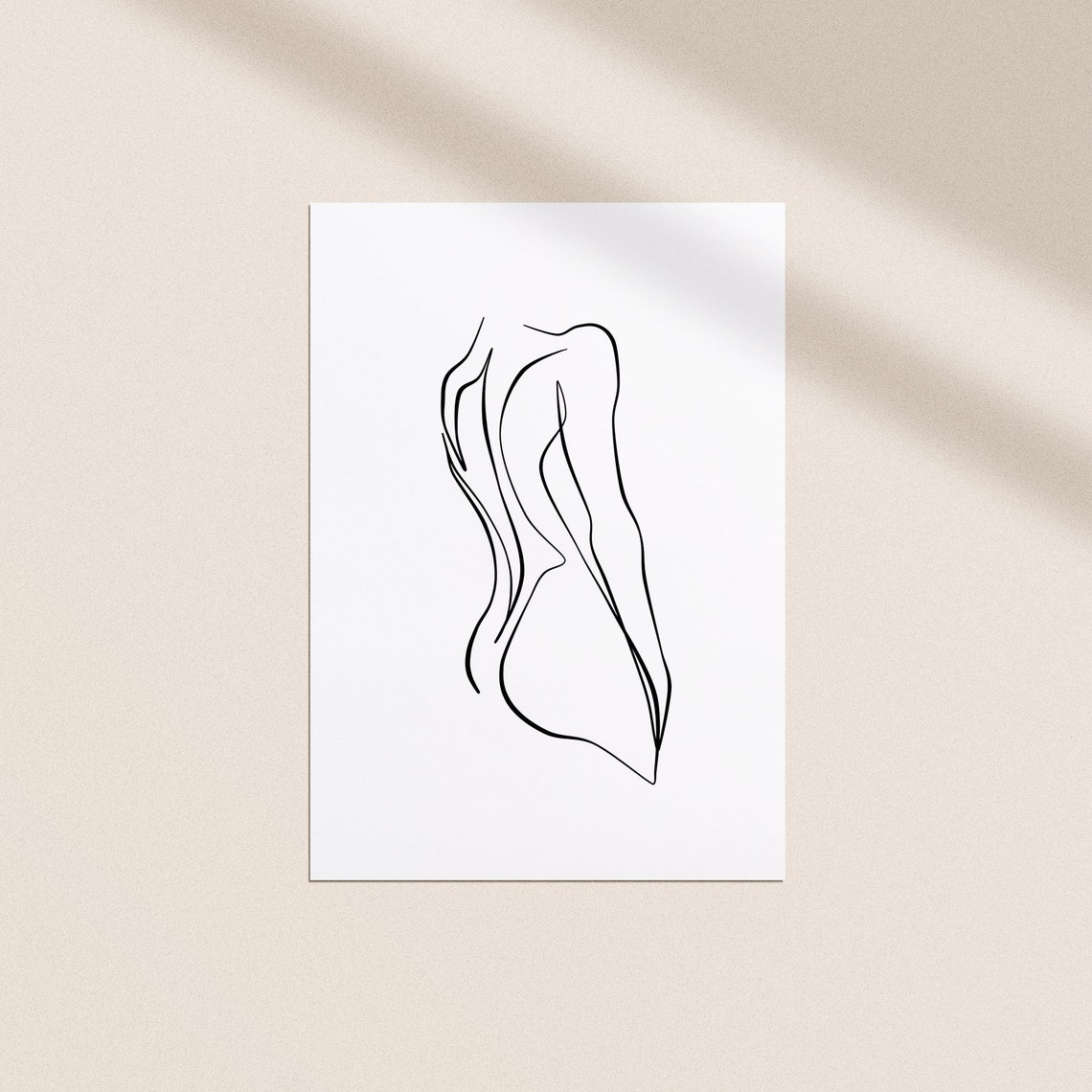 Woman Back Line Art Abstract Woman Body Art Female Back Art | Etsy