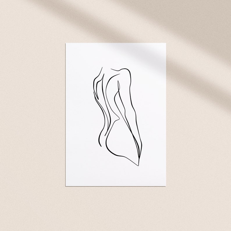 Woman Back Line Art Abstract Woman Body Art Female Back Art | Etsy