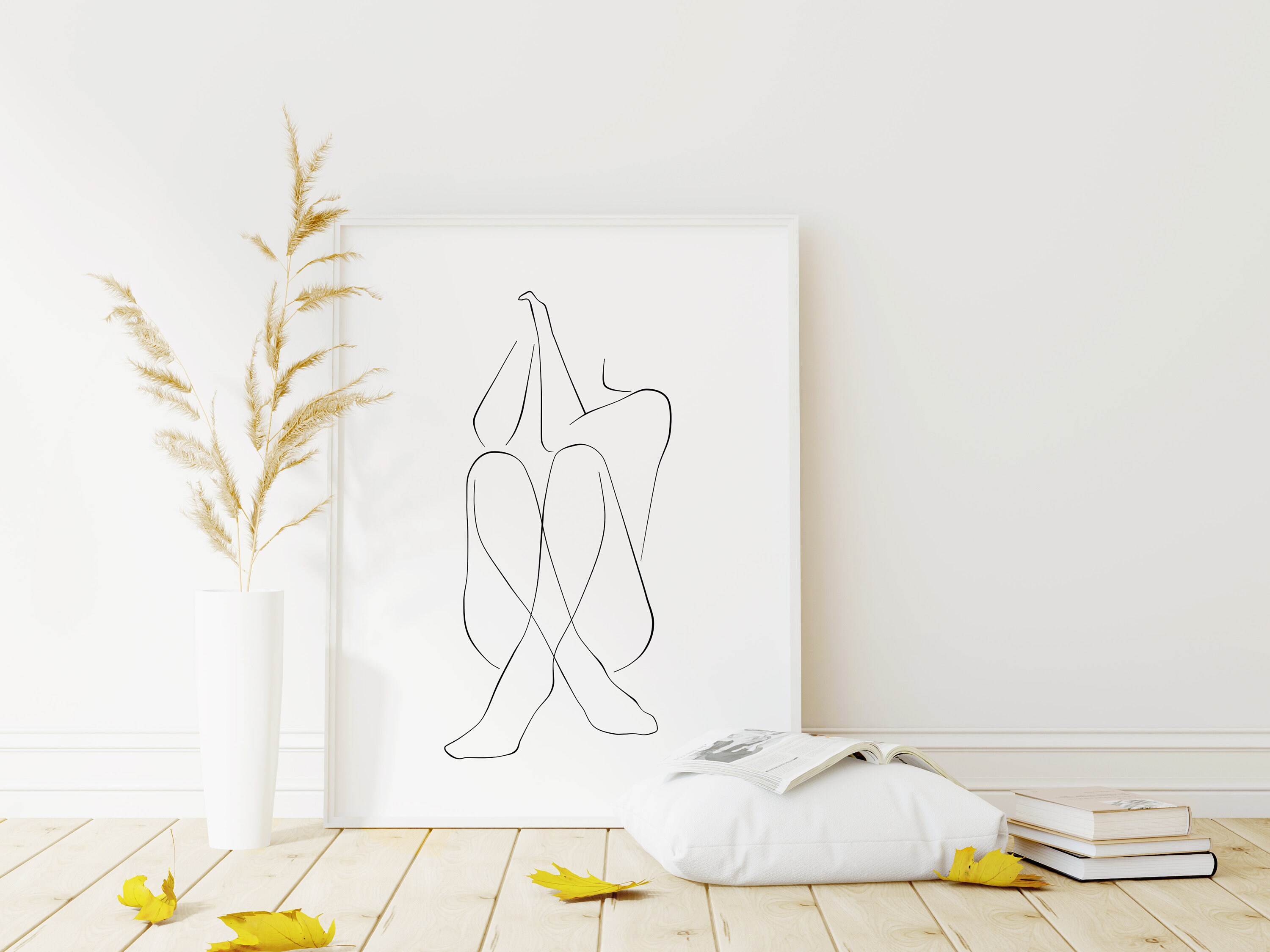 Body Outline Print, Legs Line Art, Female Silhouette Wall Art ...