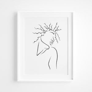 Black Woman Line Art African American Line Drawing | Etsy