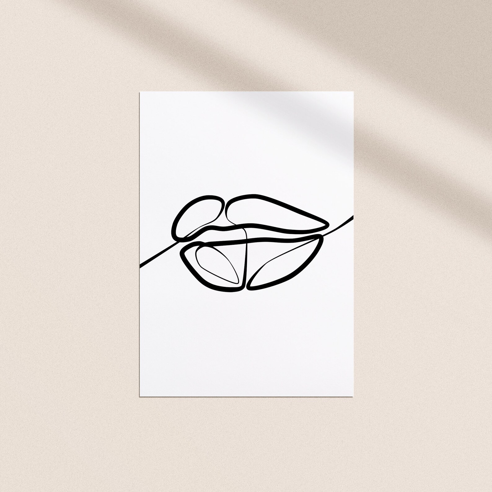 Lips Line Art Print, Minimalist Woman Wall Art, One Line Drawing ...