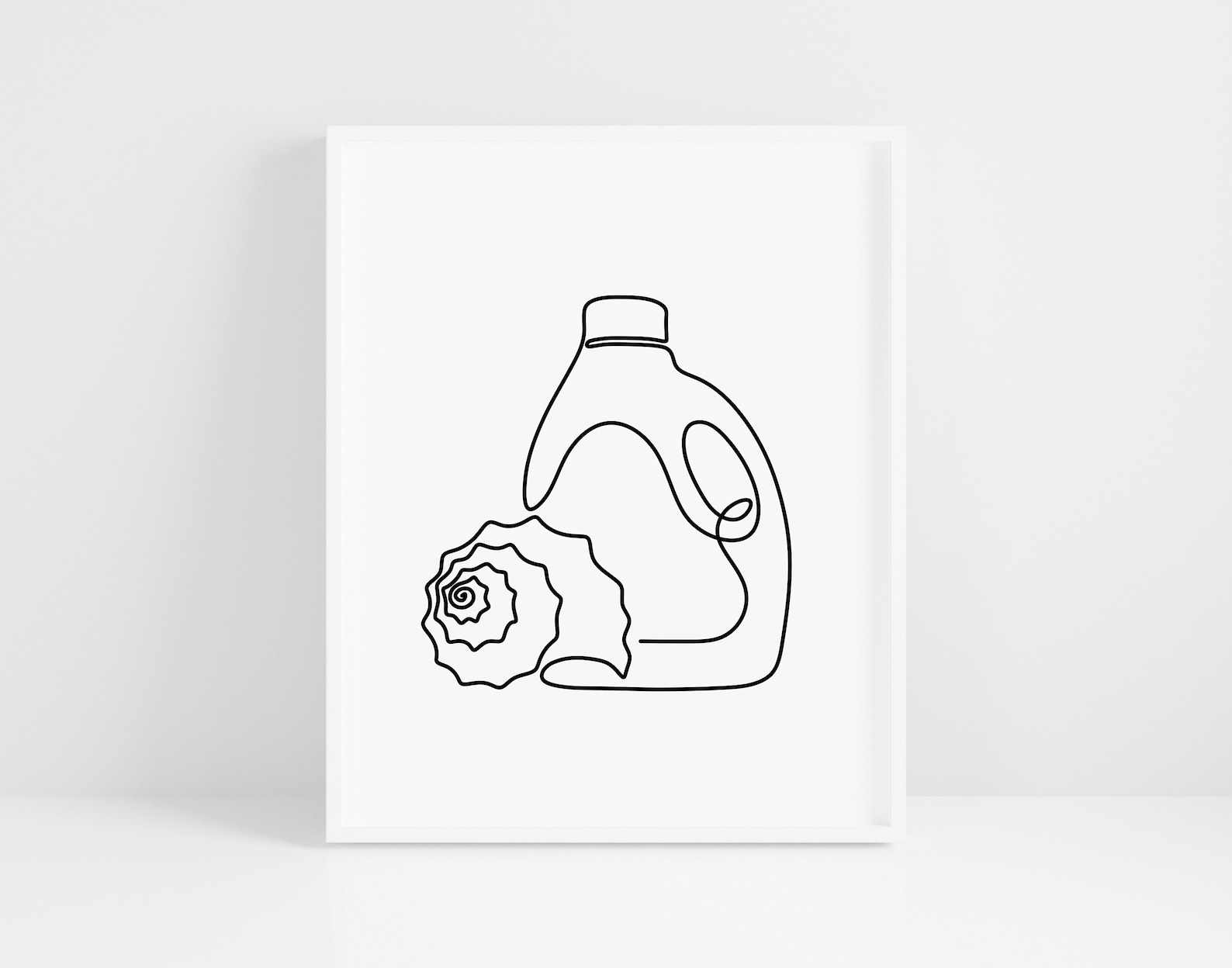 Laundry Line Art Kitchen Line Drawing Minimalist Bathroom | Etsy