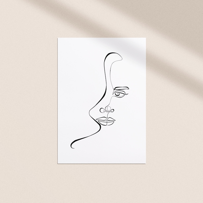 Single Line Face Drawing One Line Face Art Print Abstract | Etsy