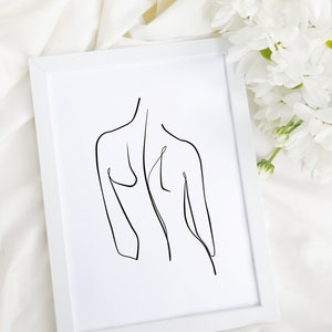 Woman Back Line Art, Woman Outline Drawing, Female Back Art, Minimalist ...
