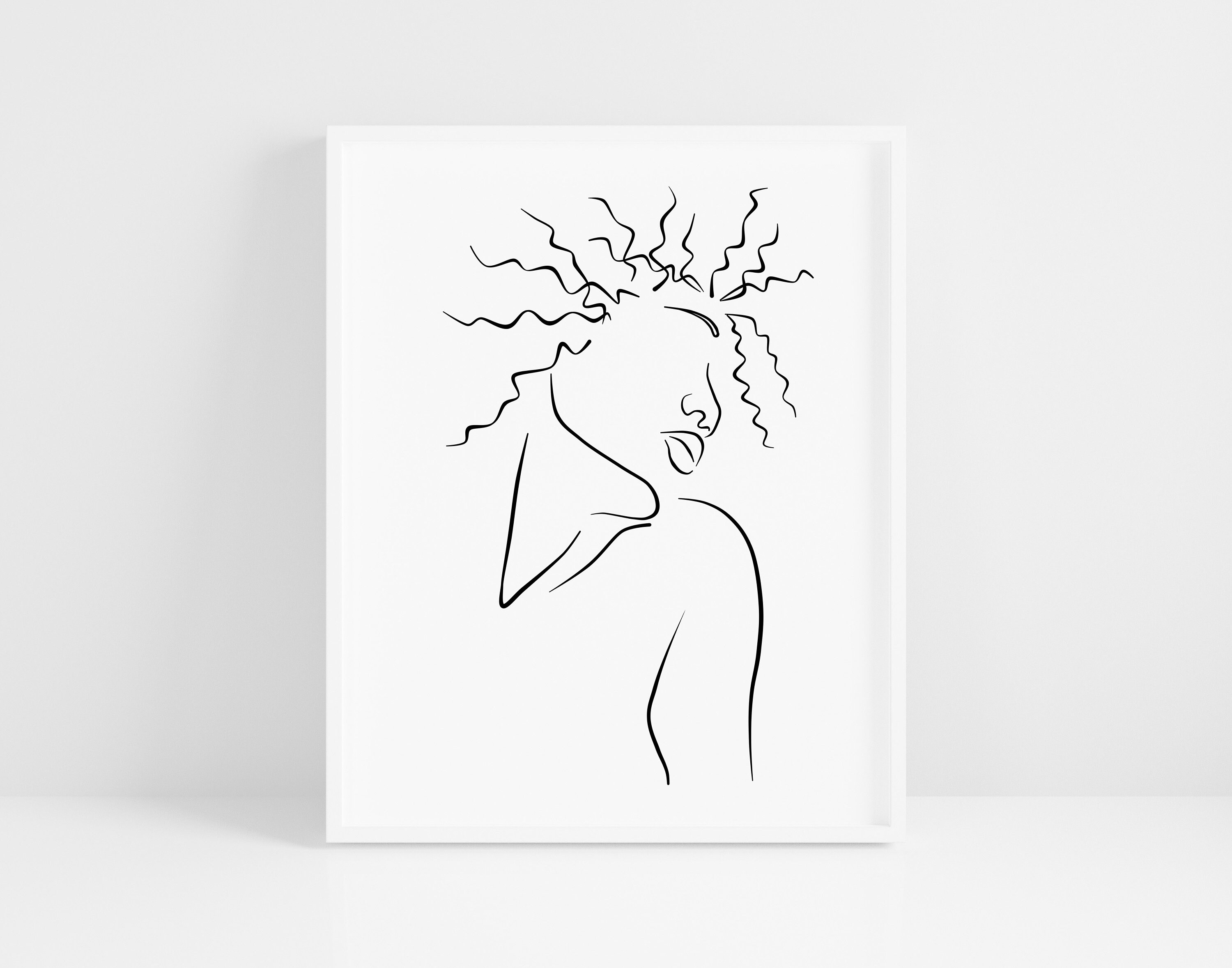 Black Woman Line Art African American Line Drawing | Etsy