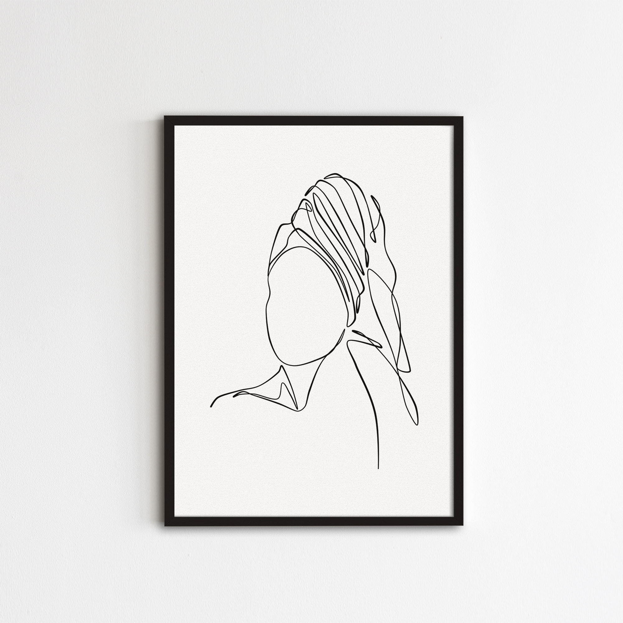 Minimalist Bathroom Line Art Woman in Towel Art Woman Face | Etsy